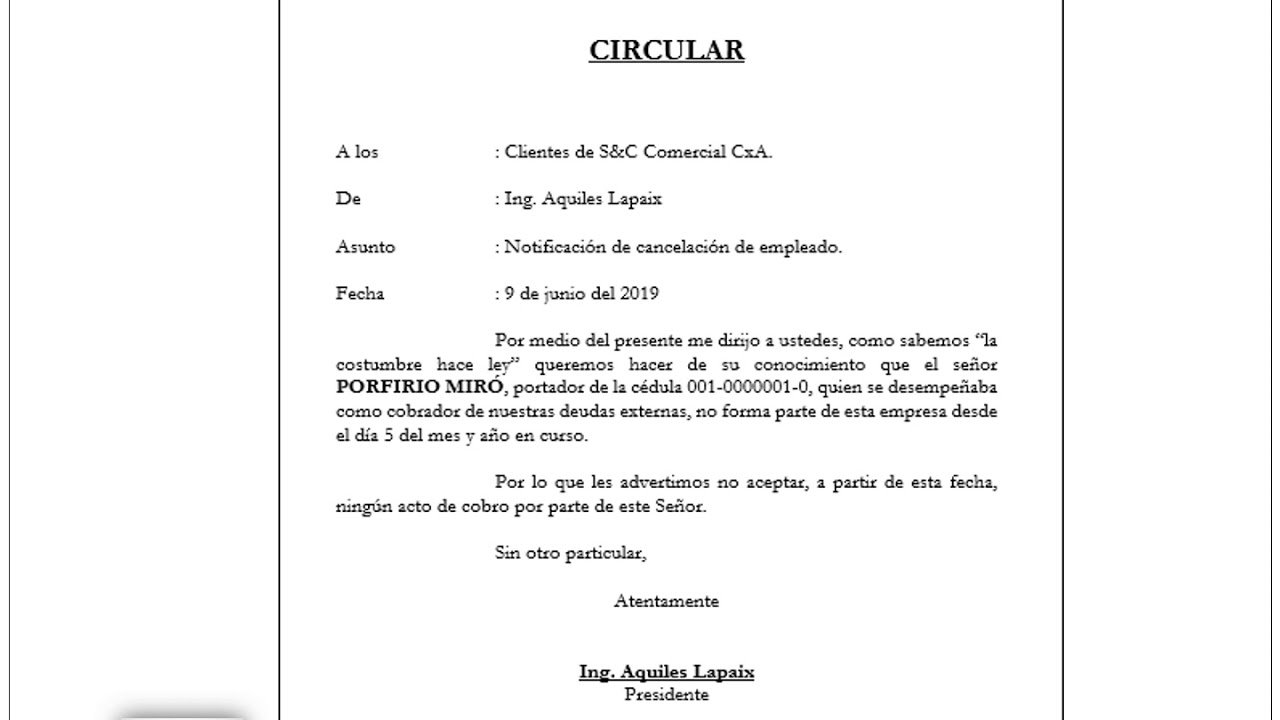 Carta Circular Y Sus Partes - Mis Cartas